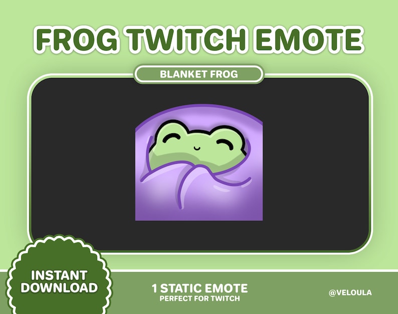 Blanket Frog Twitch Emote / Purple / Static / Kawaii / Cute / Frog ...