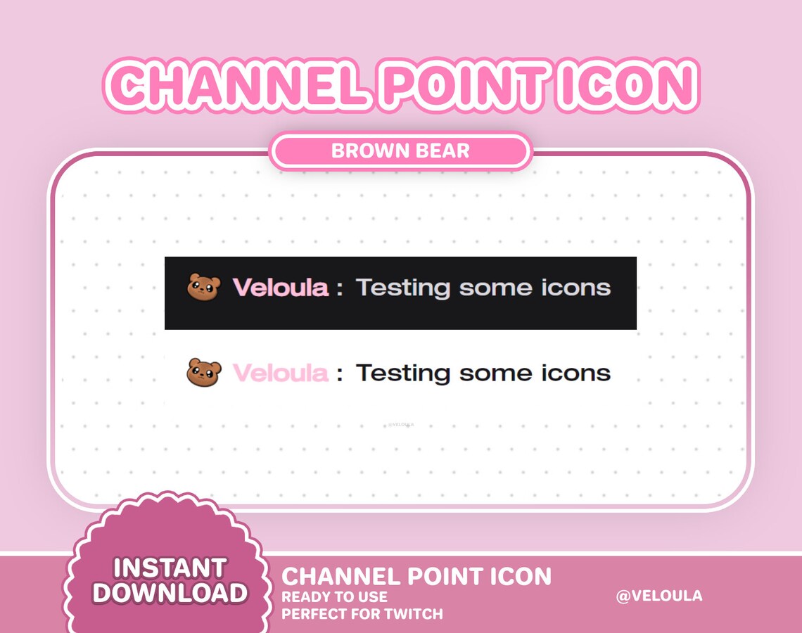 Brown Bear Twitch Channel Point Icon INSTANT DOWNLOAD Teddy Bear, Cute ...