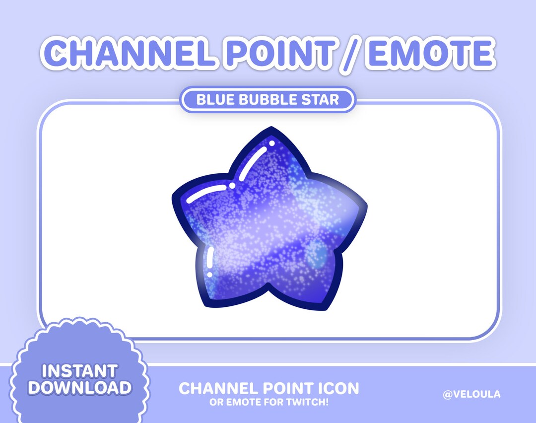 Twitch Star Channel Point / Emote Dark Blue | Streamers | Kawaii Bubble ...