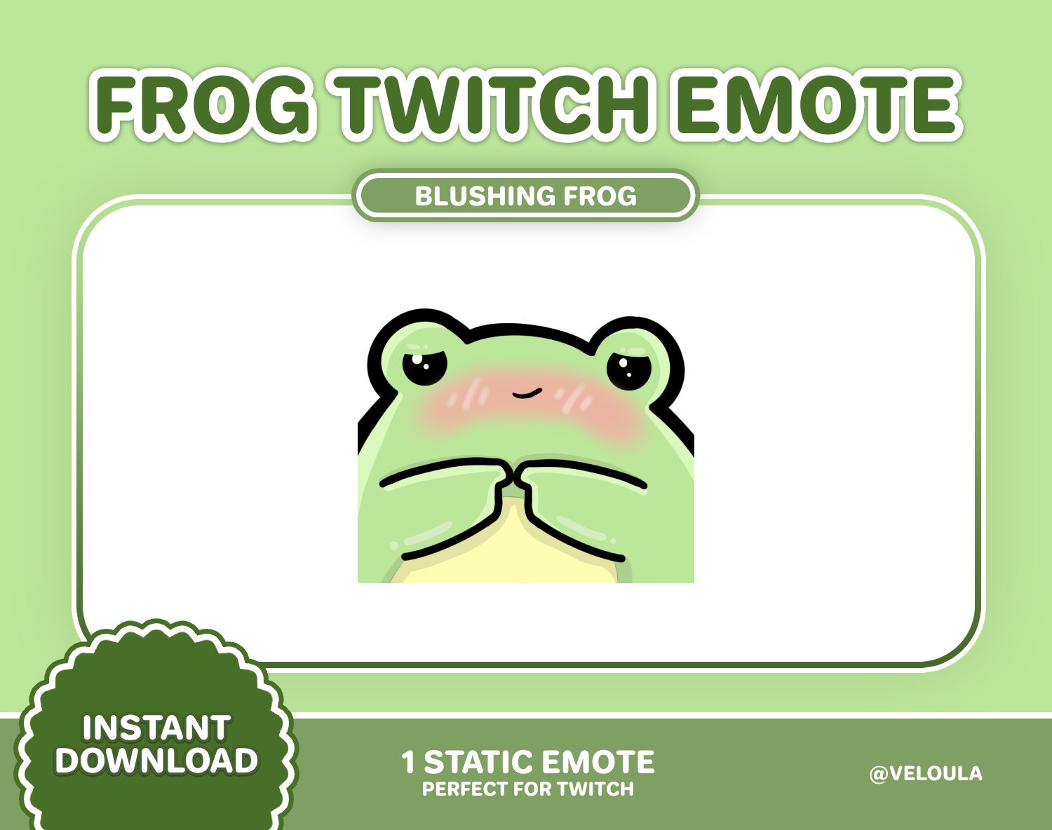 Blushing Frog Twitch Emote, Kawaii Stream Overlay (digital Download) - Etsy