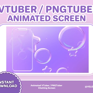 Animated Vtuber / Pngtuber Chatting Screen / Purple Bubble Twitch ...