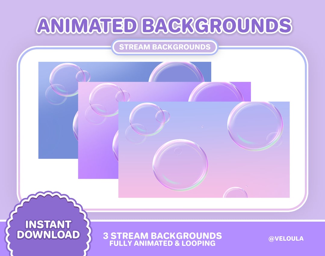 Animated Stream Background / Dreamy Soft Bubble Twitch Overlay / Custom ...