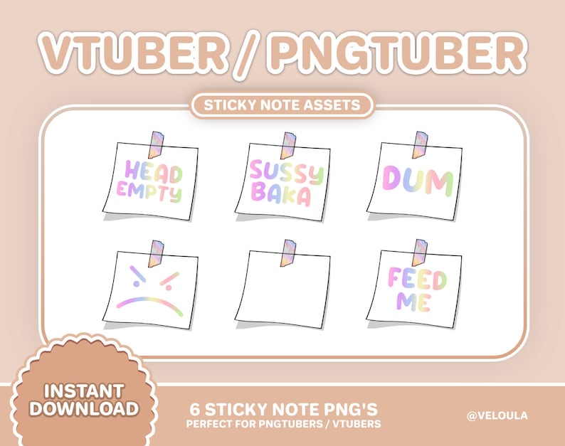 Rainbow Vtuber / Pngtuber Sticky Note Asset Streamer Setup - Etsy Australia