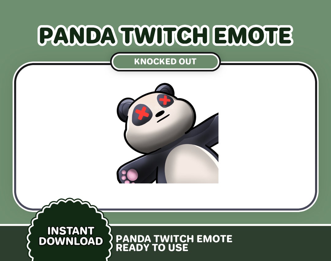 Laying Panda Bear Twitch Emote | INSTANT DOWNLOAD | Kawaii Twitch ...