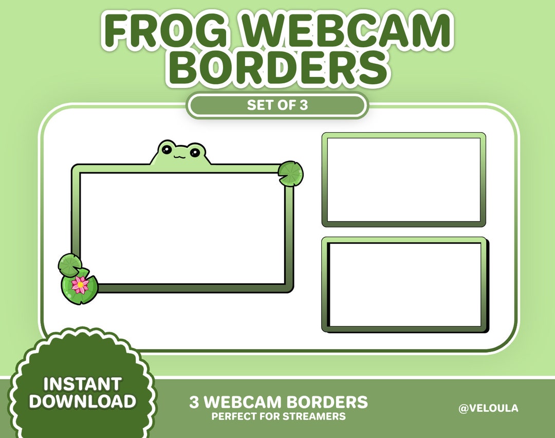 Frog Webcam Borders for Twitch Streamers! - Kawaii Green Nature ...