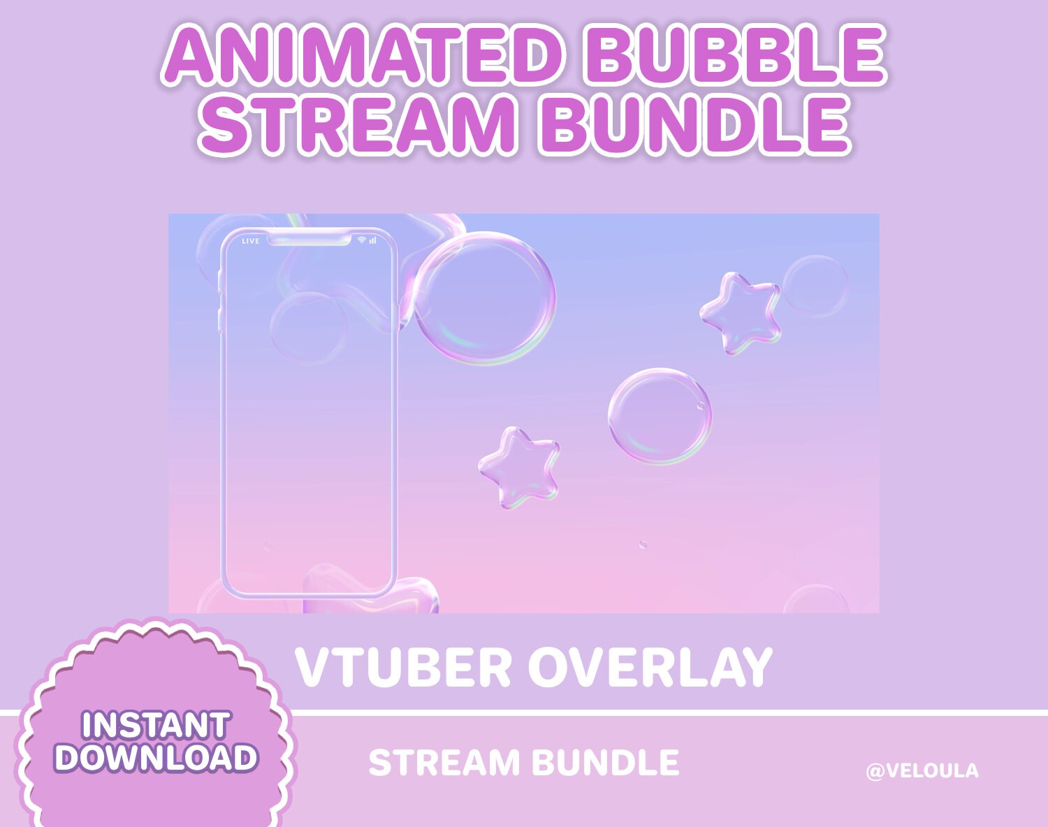 Sunset Bubble Stream Bundle INSTANT DOWNLOAD Kawaii Pastel Aesthetic ...