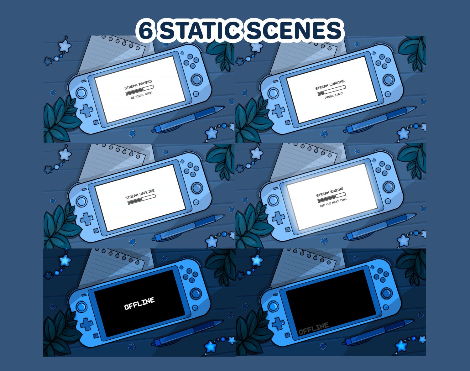Animated Switch Gaming Desk Twitch Scenes - Stream Starting, Be Right ...