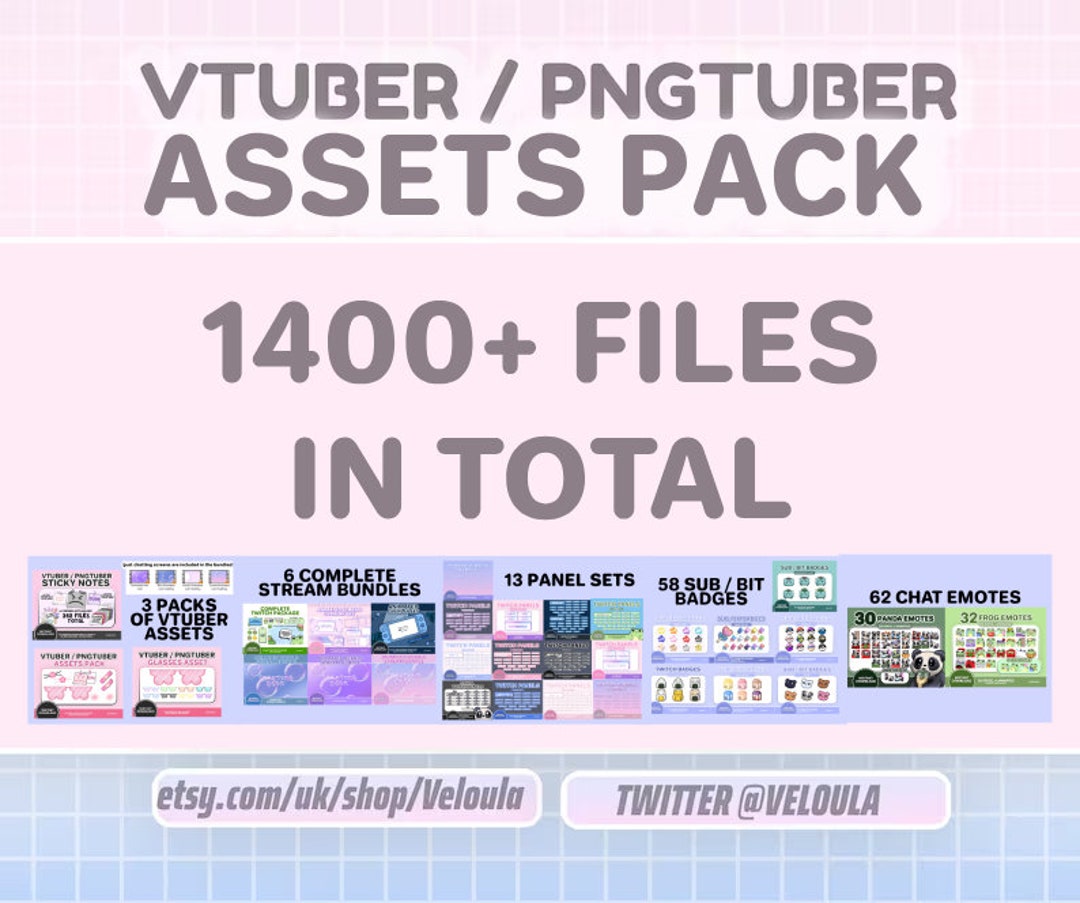 1400+ Vtuber / Pngtuber Asset MEGAPACK | Sticky Note Overlays Package ...