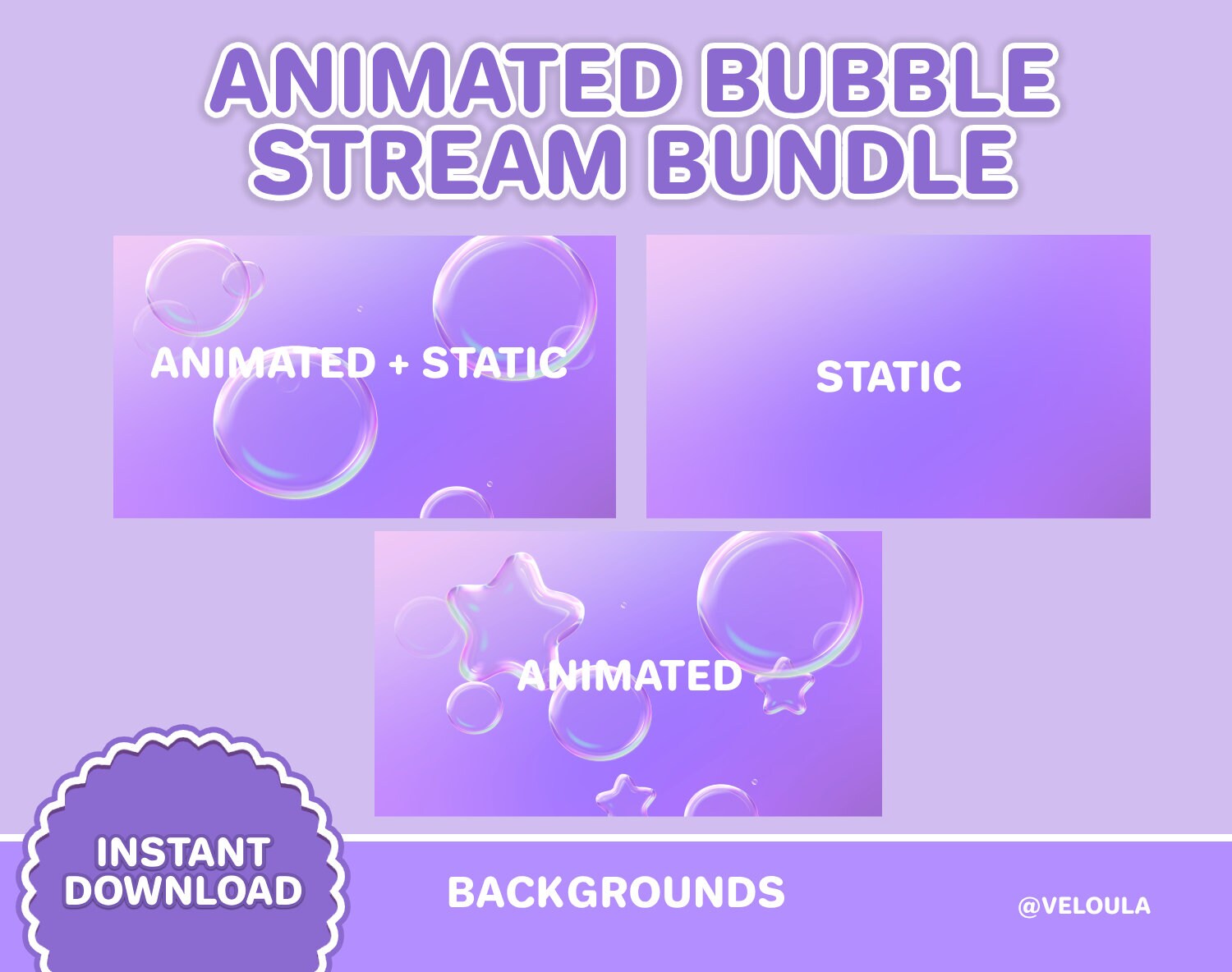 Purple Haze Bubble Stream Bundle INSTANT DOWNLOAD Kawaii Pastel ...