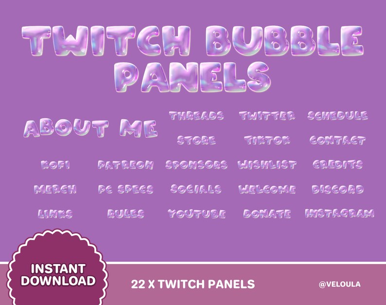 Soap Bubble Twitch Panels - 22 X Panels | Pastel, Kawaii, Pink ...