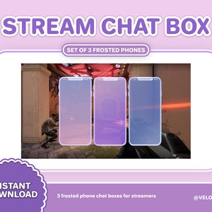 Stream Chat Box / Set of 3 Frosted Phones / Twitch Overlay / Cute ...