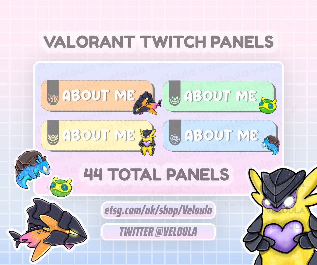 44 X VALORANT TWITCH PANELS! Gekko Creatures, Cute and Kawaii Assets ...