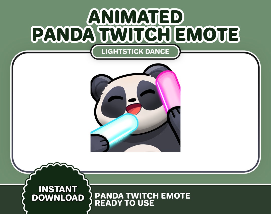 Animated Panda Lightstick Twitch Emote | INSTANT DOWNLOAD | Kawaii ...