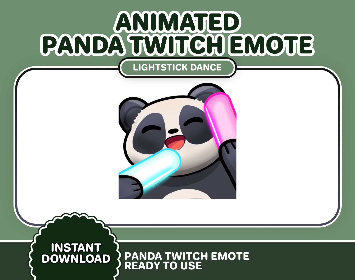 Animated Panda Lightstick Twitch Emote INSTANT DOWNLOAD Kawaii Twitch ...