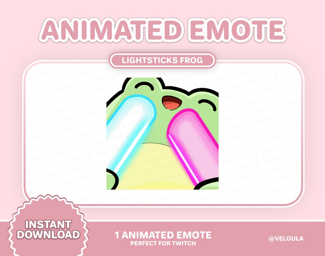 ANIMATED Lightsticks Frog Emote Set for Twitch Streamers! Kawaii ...
