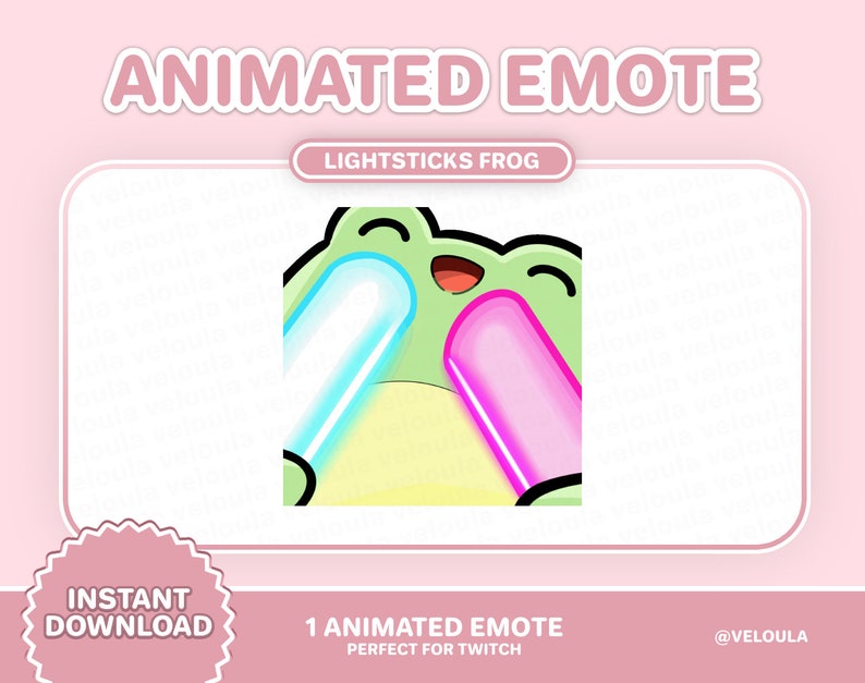 ANIMATED Lightsticks Frog Emote Set for Twitch Streamers! Kawaii ...