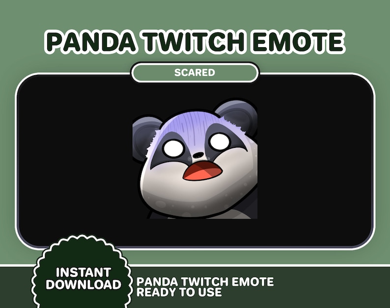Scared Panda Bear Twitch Emote INSTANT DOWNLOAD Kawaii Twitch Emotes ...
