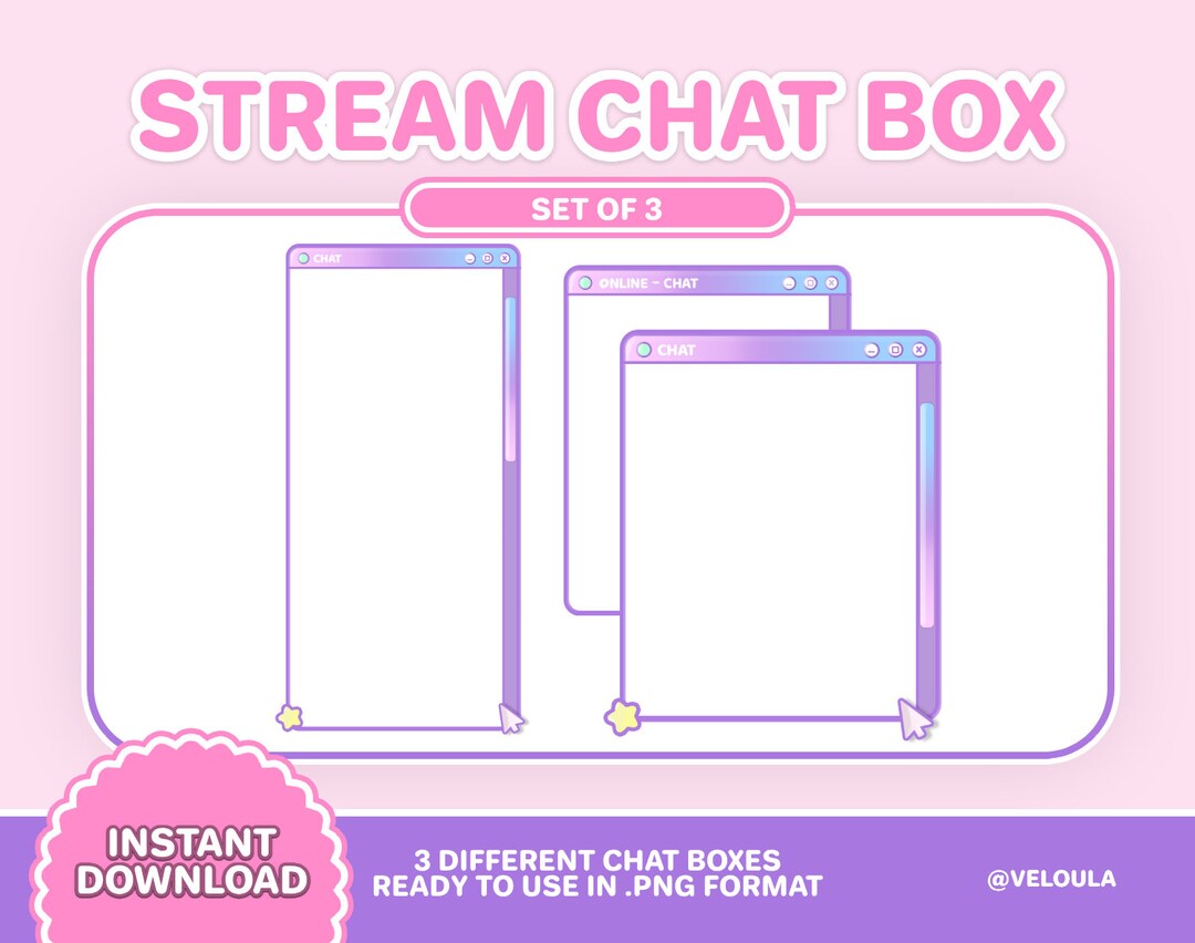 Kawaii Twitch Overlay Stream Chat Box | Window UI Theme | Cute ...