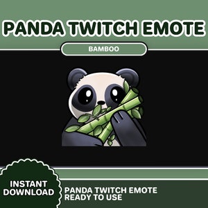 Bamboo Panda Bear Twitch Emote | INSTANT DOWNLOAD | Kawaii Twitch ...