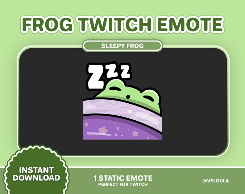 Sleeping Frog Twitch Emote / Static / Kawaii / Cute / Frog Theme ...