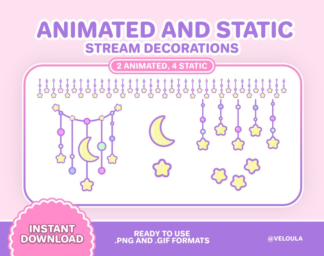 Animated Stream Decorations | Vtuber / Pngtuber | Cute | Aesthetic ...