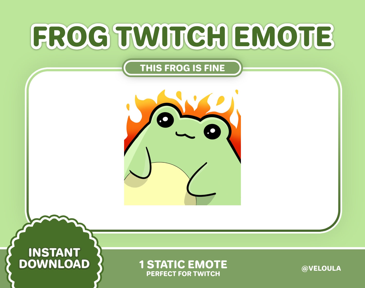 This is Fine Frog Twitch Emote / Static / Kawaii / Cute / Frog Theme ...