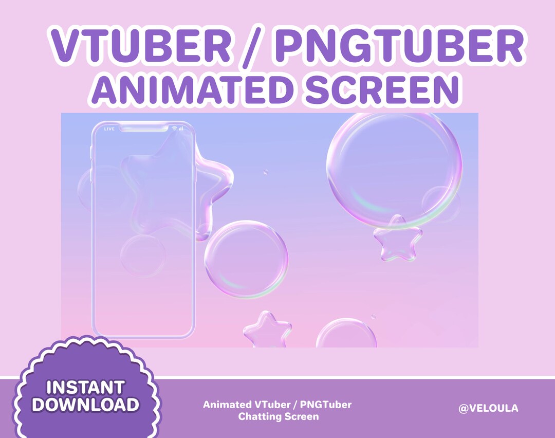 Sunset Bubble Vtuber Screen | INSTANT DOWNLOAD | Kawaii Pastel ...