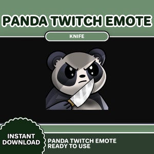 Knife Panda Bear Twitch Emote | INSTANT DOWNLOAD | Kawaii Twitch Emotes ...