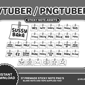 Vtuber / Pngtuber Sticky Note Asset MEGAPACK | PREMADE & CUSTOMIZABLE ...