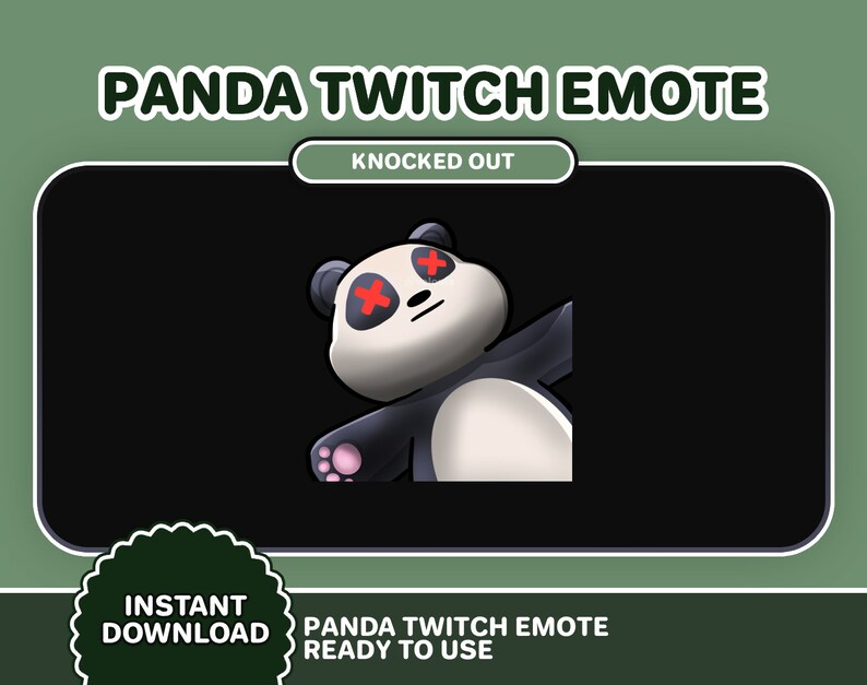 Laying Panda Bear Twitch Emote INSTANT DOWNLOAD Kawaii - Etsy
