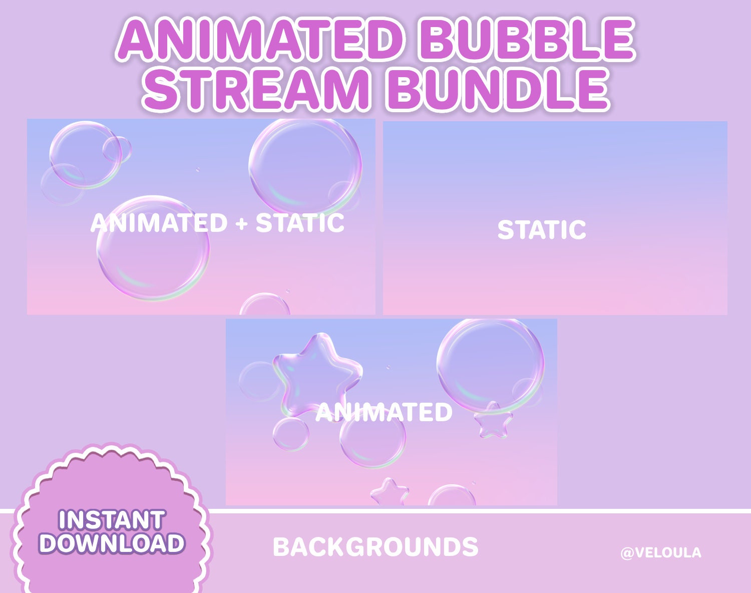 Sunset Bubble Stream Bundle INSTANT DOWNLOAD Kawaii Pastel Aesthetic ...