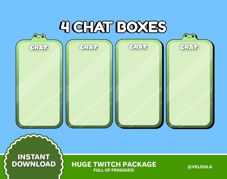 Animated Frog Overlays Full Package for Twitch - Panels, Scenes, Emotes ...
