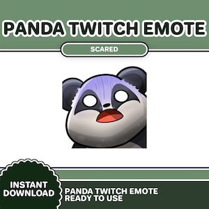 Scared Panda Bear Twitch Emote | INSTANT DOWNLOAD | Kawaii Twitch ...