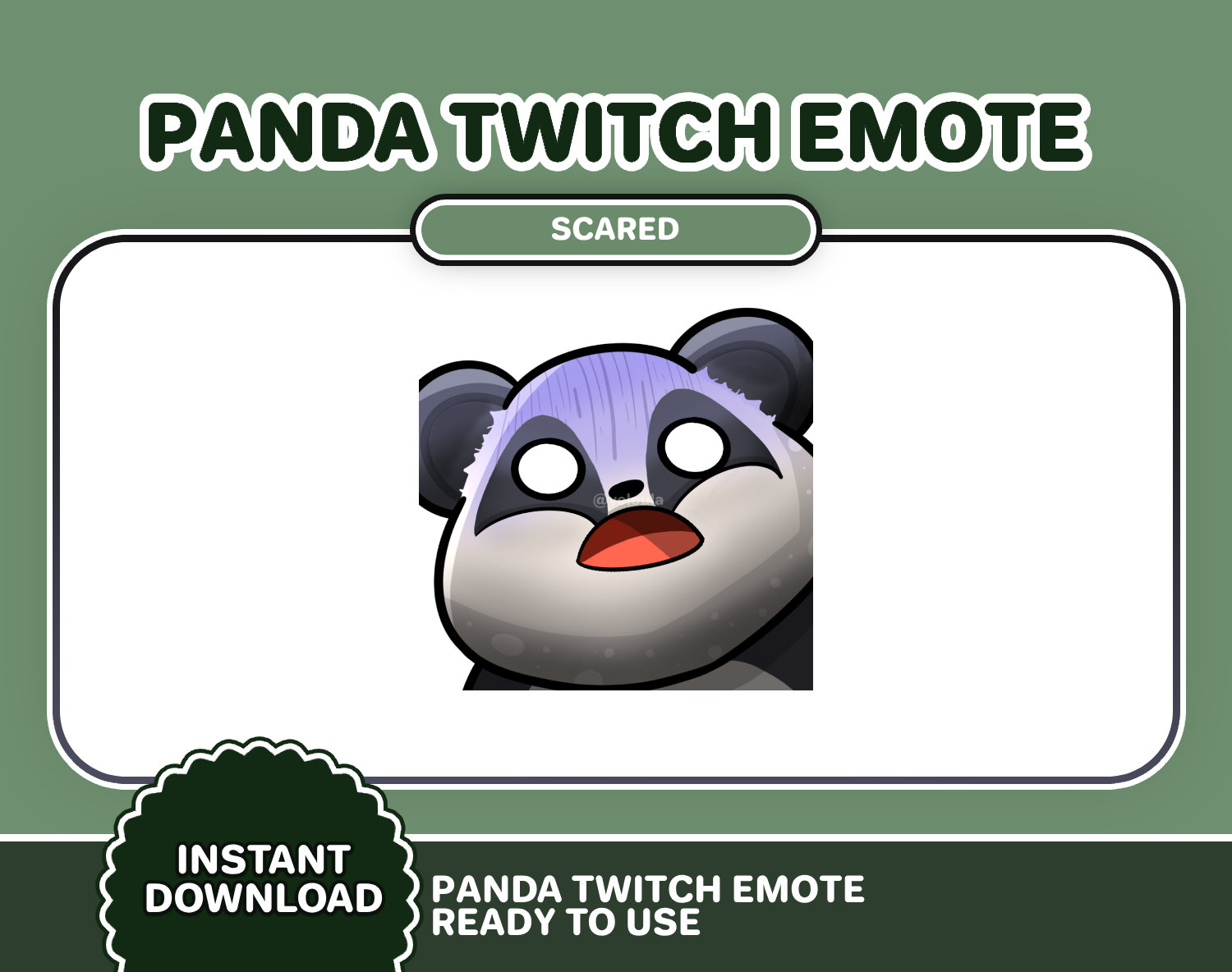 Scared Panda Bear Twitch Emote | INSTANT DOWNLOAD | Kawaii Twitch ...