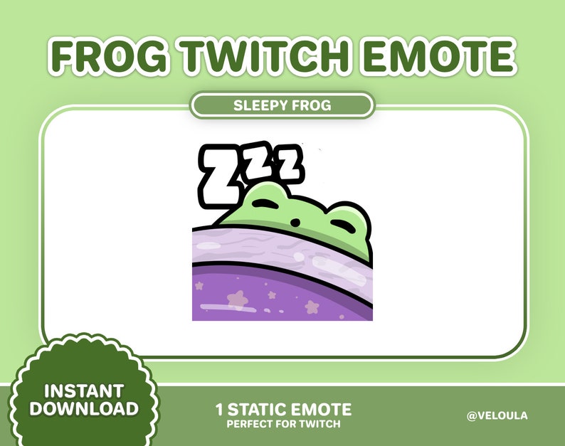 Sleeping Frog Twitch Emote / Static / Kawaii / Cute / Frog Theme ...