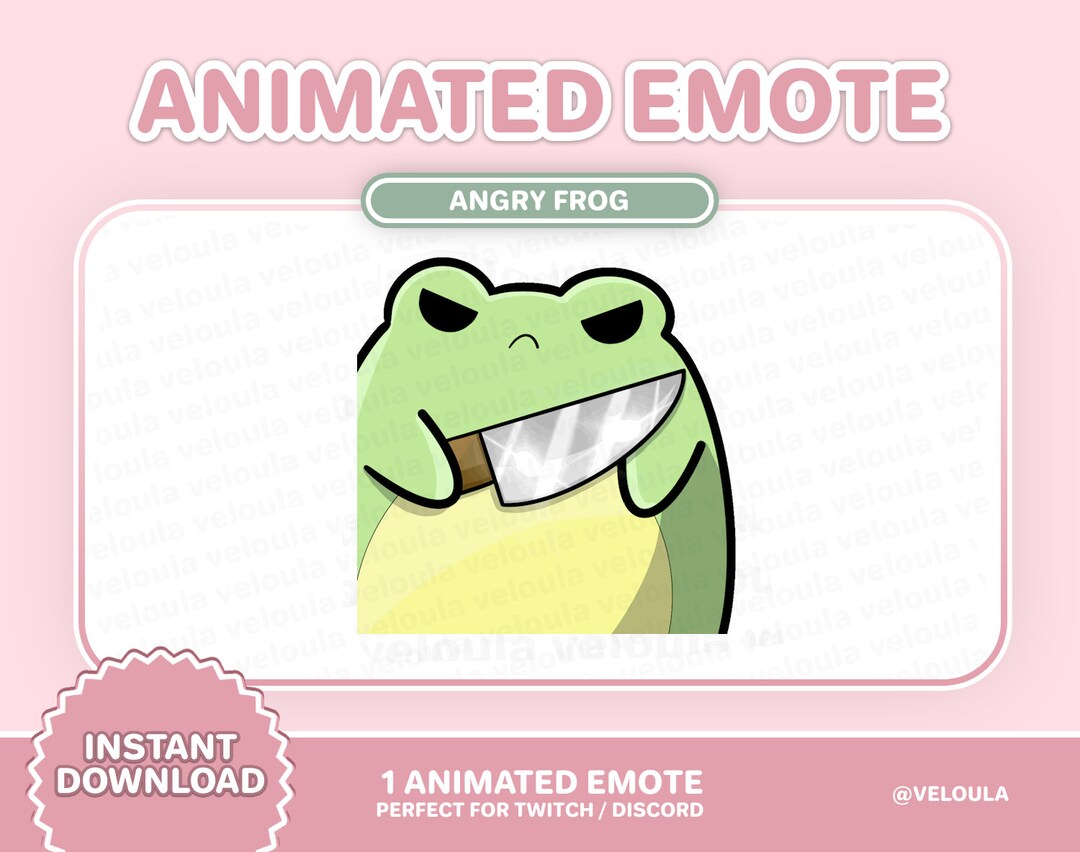 ANIMATED Angry Frog Knife Emote for Twitch, Discord, Youtube Streamers ...