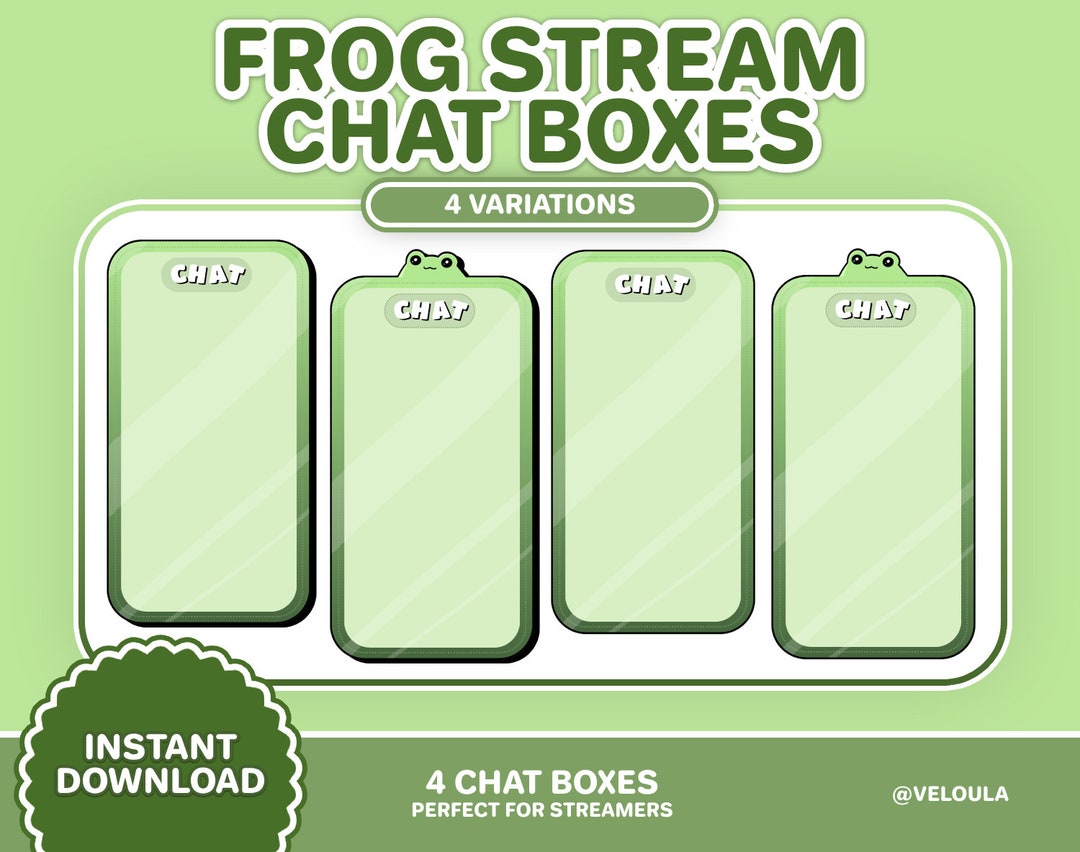 Frog Chat Box for Twitch Streamers! Set of 4 Variations - Kawaii Green ...