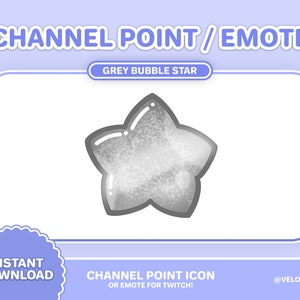 Twitch Star Channel Point / Emote Grey | Streamers | Kawaii Bubble Star ...