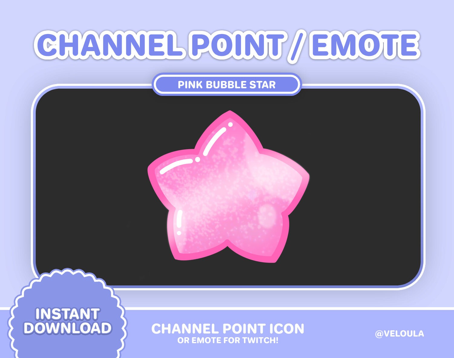 Twitch Star Channel Point / Emote Pink - | Streamers | Kawaii Bubble ...