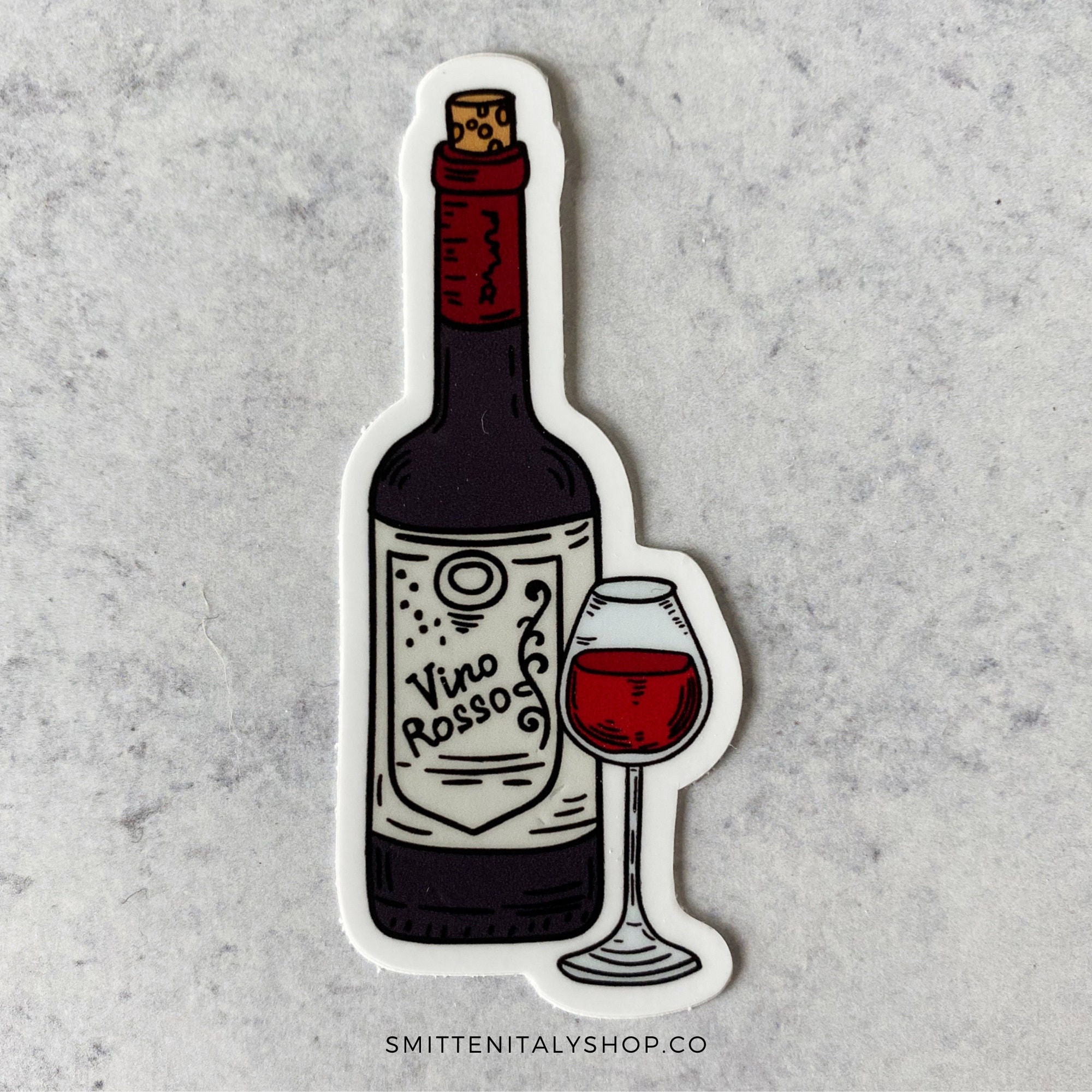 Italian Wine Sticker Vino rosso Red wine sticker Wine | Etsy