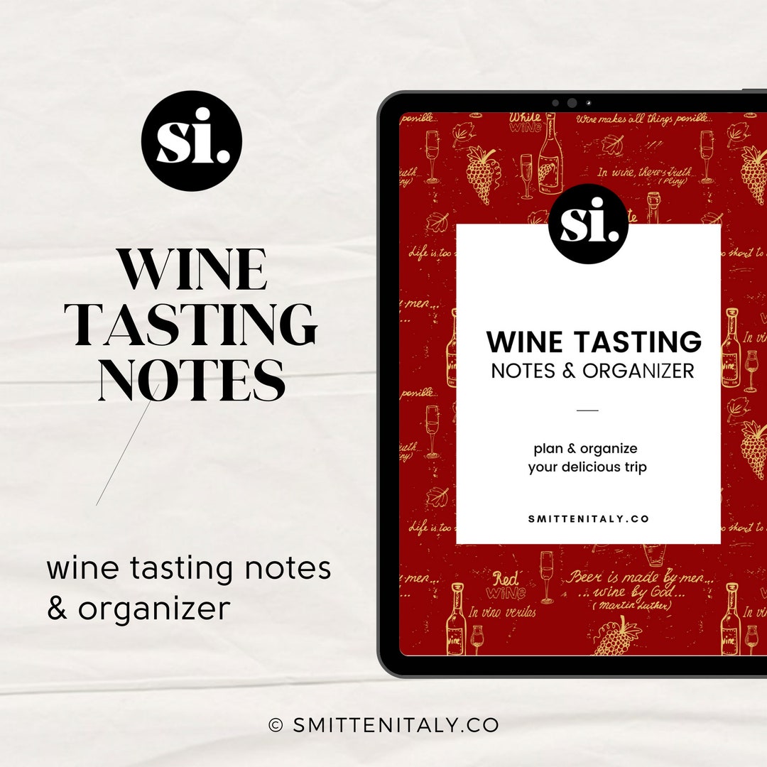Printable Wine Tasting Notes Instant Download Wine Tasting Party ...