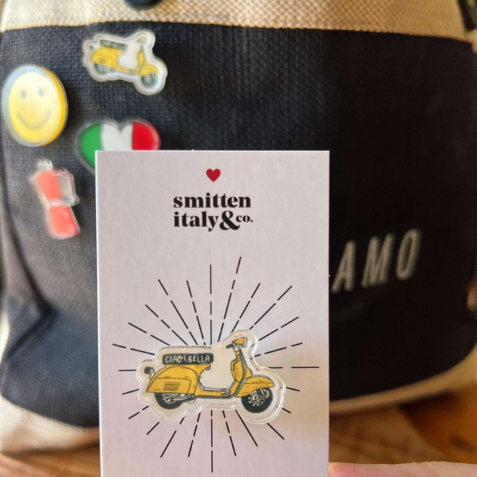 Italian Vespa Ciao Bella Pin Gift for Italy Lover Retro Scooter Acrylic ...
