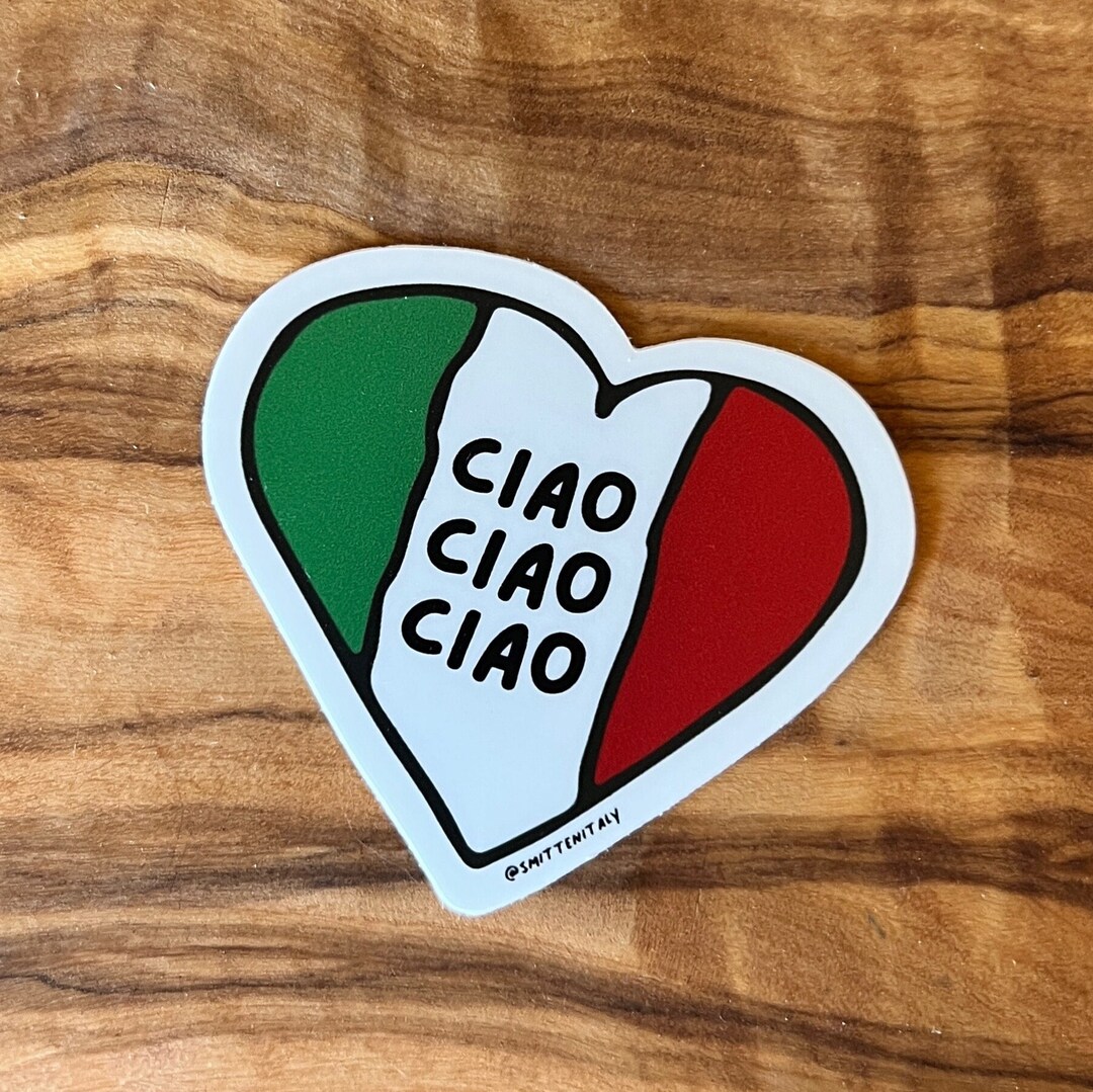 Italian Flag Sticker Gift for Italy Lover Ciao Heart Decal, Italian ...