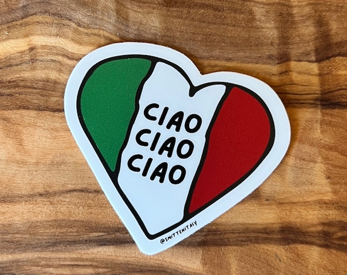 Italian Flag Sticker Gift for Italy Lover Ciao Heart Decal, Italian ...