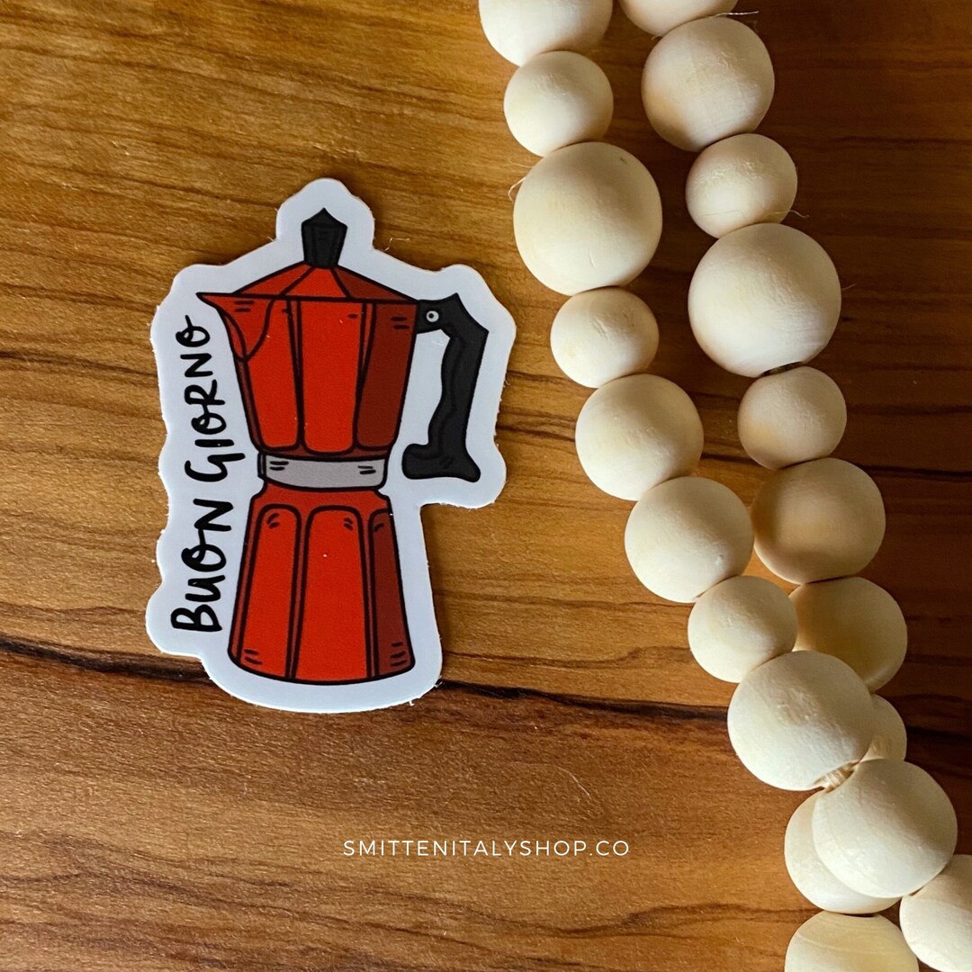 Italy Sticker Italian Coffee Pot Sticker Red Moka Pot Sticker Italy ...