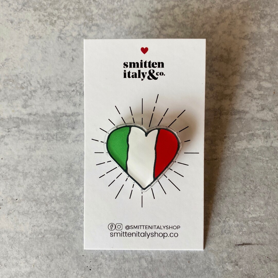 Italian Flag Pin Valentine Gift for Italy Lover, Italy Themed Heart ...