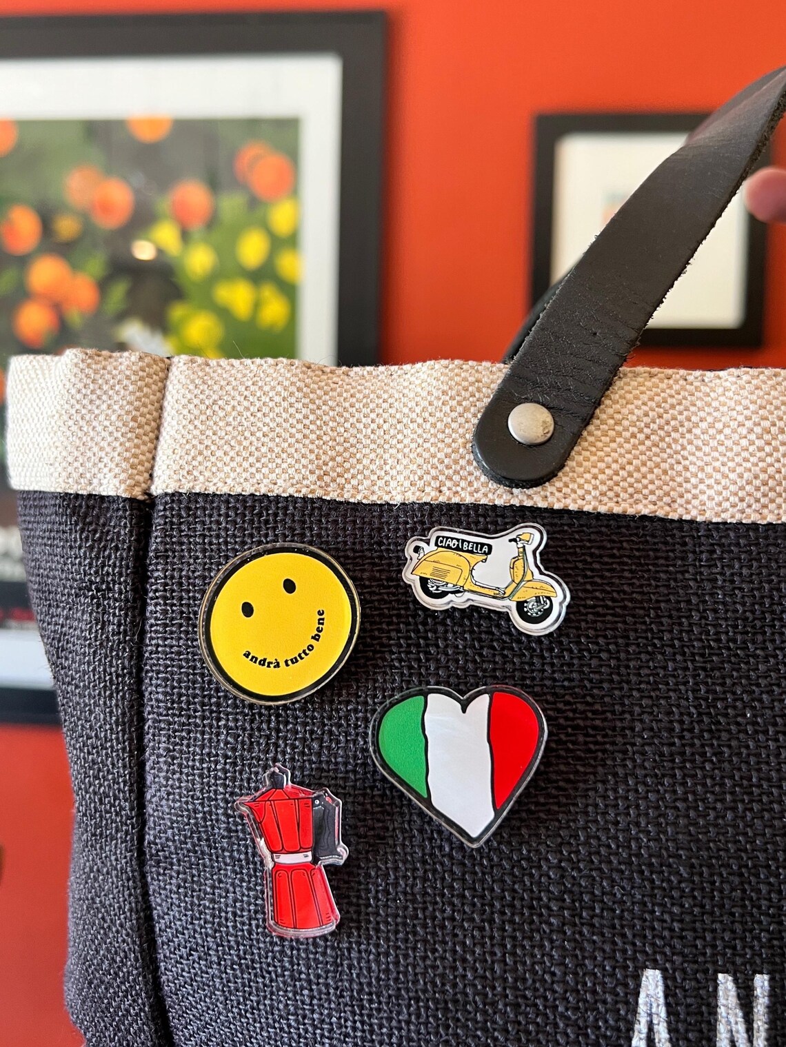 Italian Vespa Ciao Bella Pin Gift for Italy Lover Retro Scooter Acrylic ...