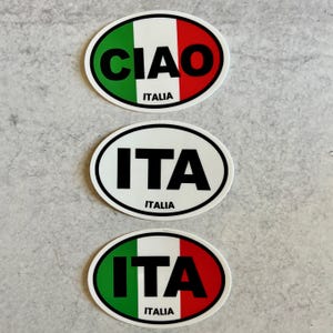Ciao Oval Sticker Gift for Italy Lover, Italian Flag Decal for Car ...