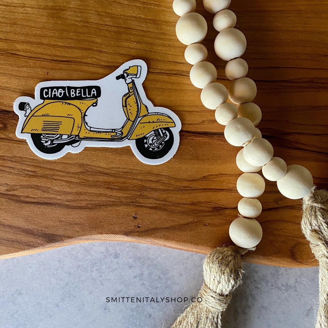 Vespa Sticker, Italy Themed Sticker, Retro Scooter Sticker, Italian ...