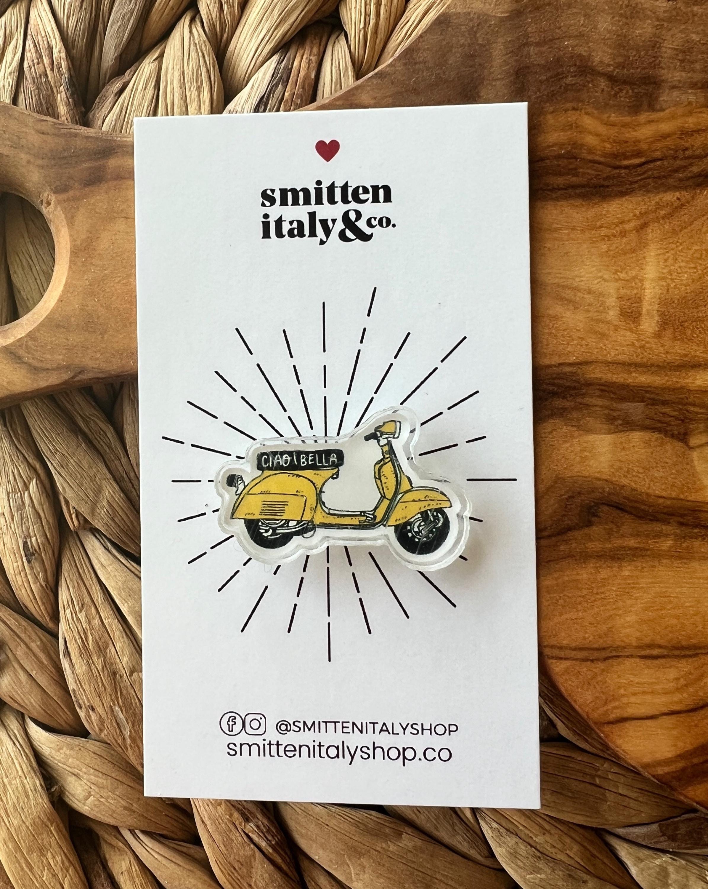Italian Vespa Ciao Bella Pin Gift for Italy Lover Retro Scooter Acrylic ...